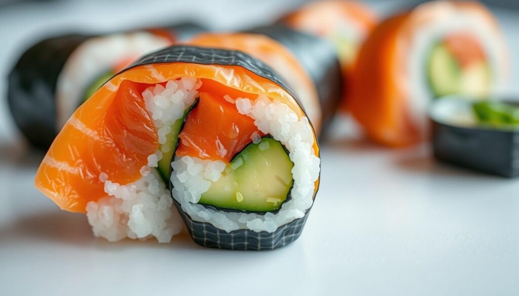 How to make a salmon avocado roll at home